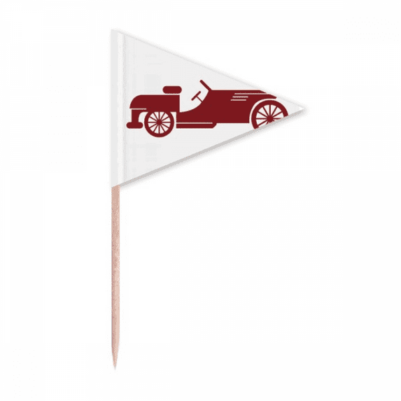 Red Geometric Classic Cars Outline Toothpick Triangle Cupcake Toppers ...