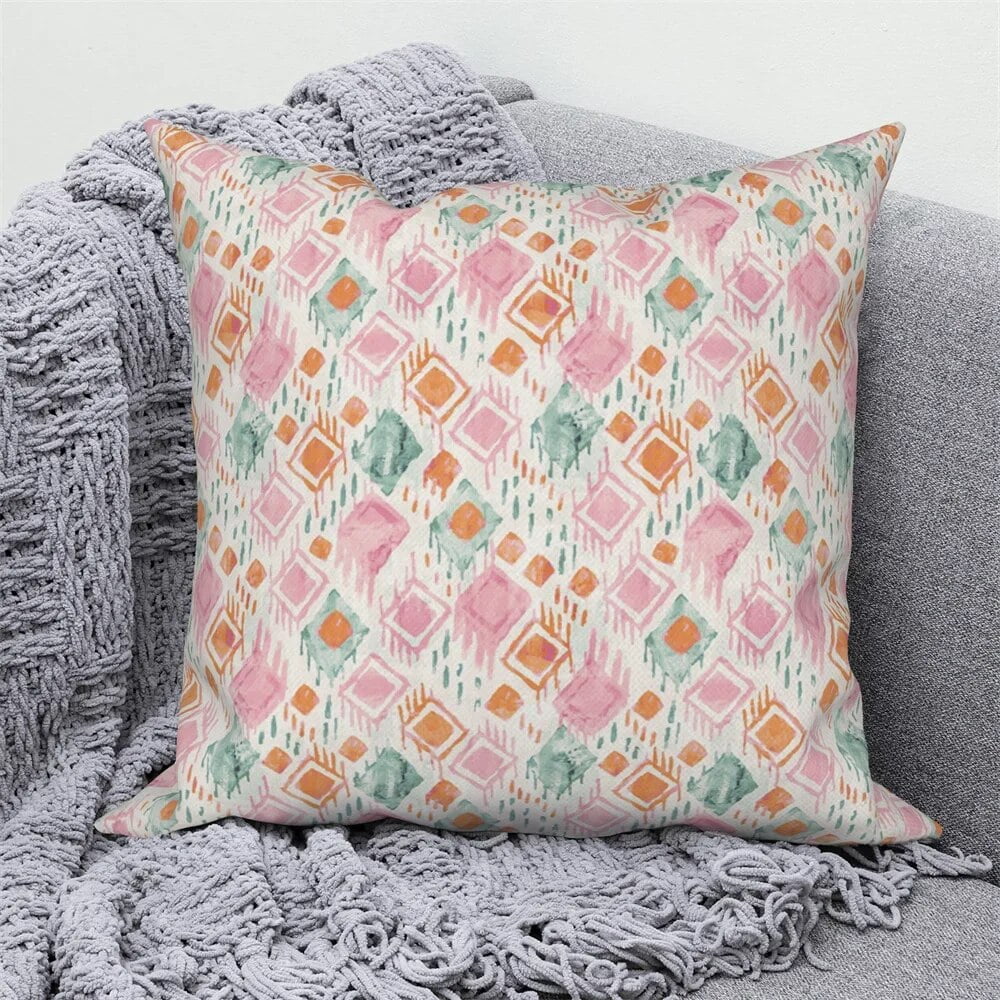 Red Geometric Cushion Cover Modern Nordic Pillow Home Sofa Car ...