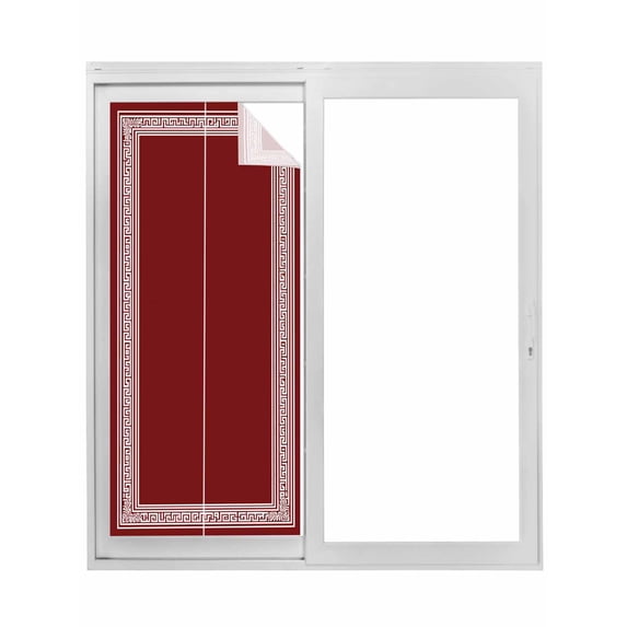 Red Geometric Window Privacy Film, Country Farm Traditional Chinese ...