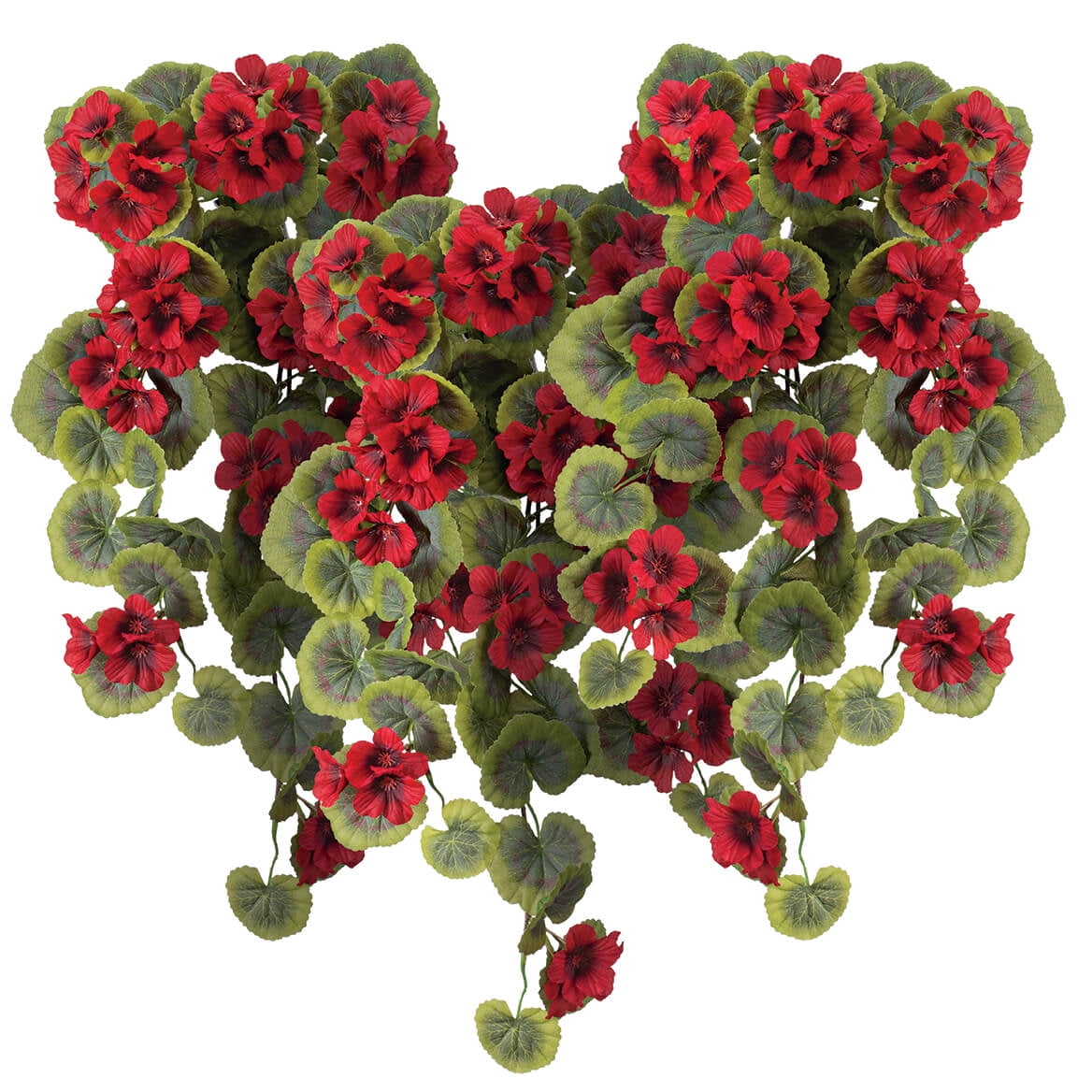 OakRidgeTM Set of 3 Artificial Outdoor Geranium Hanging Stems - Faux ...