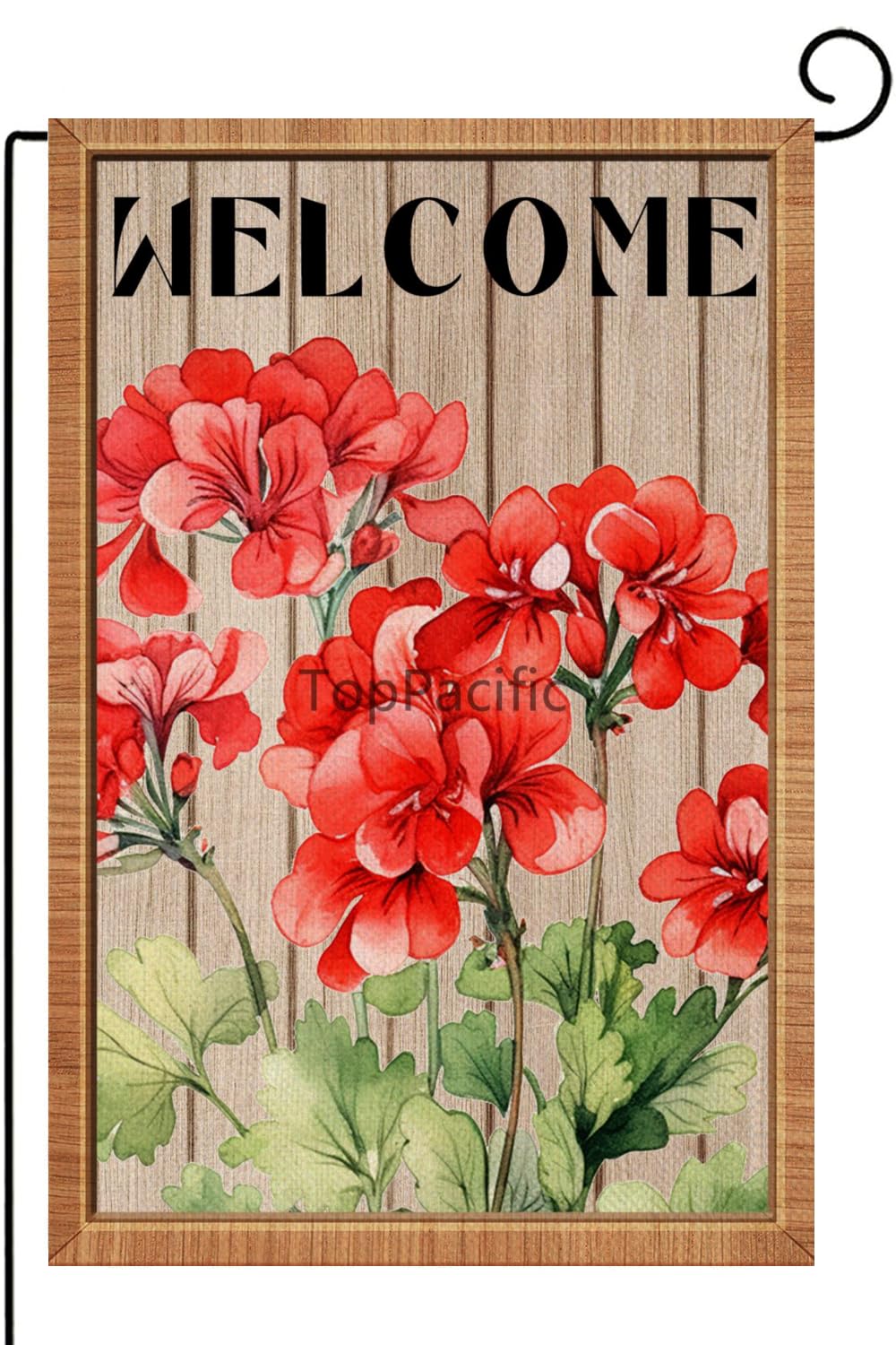 Red Geranium Spring Summer Floral Garden Flag Vertical Double Sided ...
