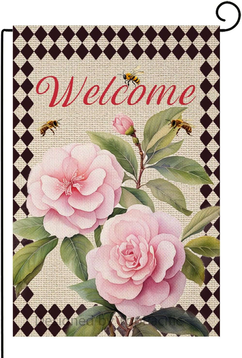 Red Geranium Welcome Spring Floral Garden Flag 12x18 In Double Sided ...