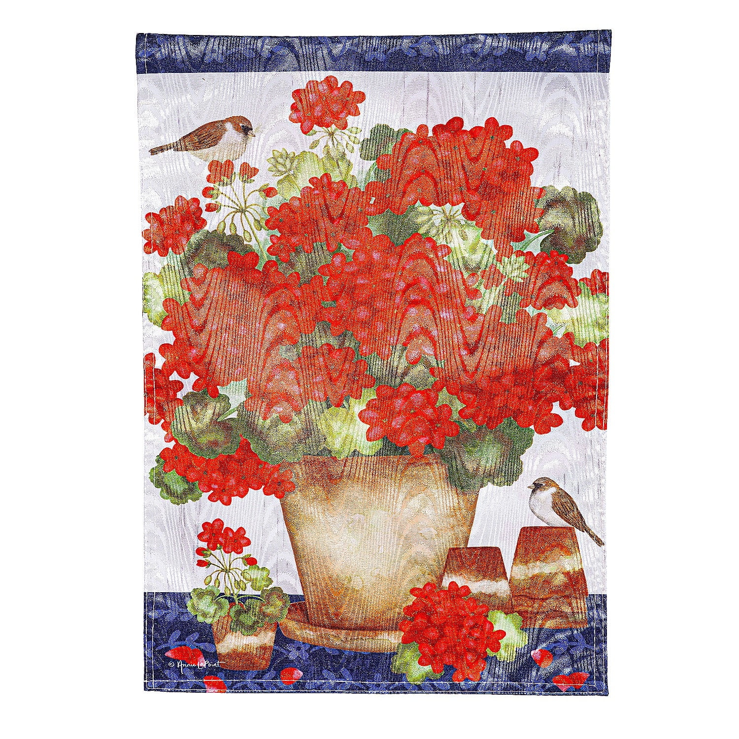 Red Geraniums Moire House Flag - Walmart.com