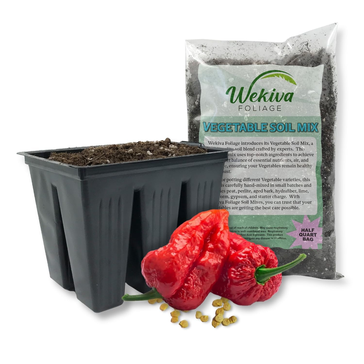 Red Ghost Pepper Seed Starter Kit - Pepper Seeds with Liner Tray and ...