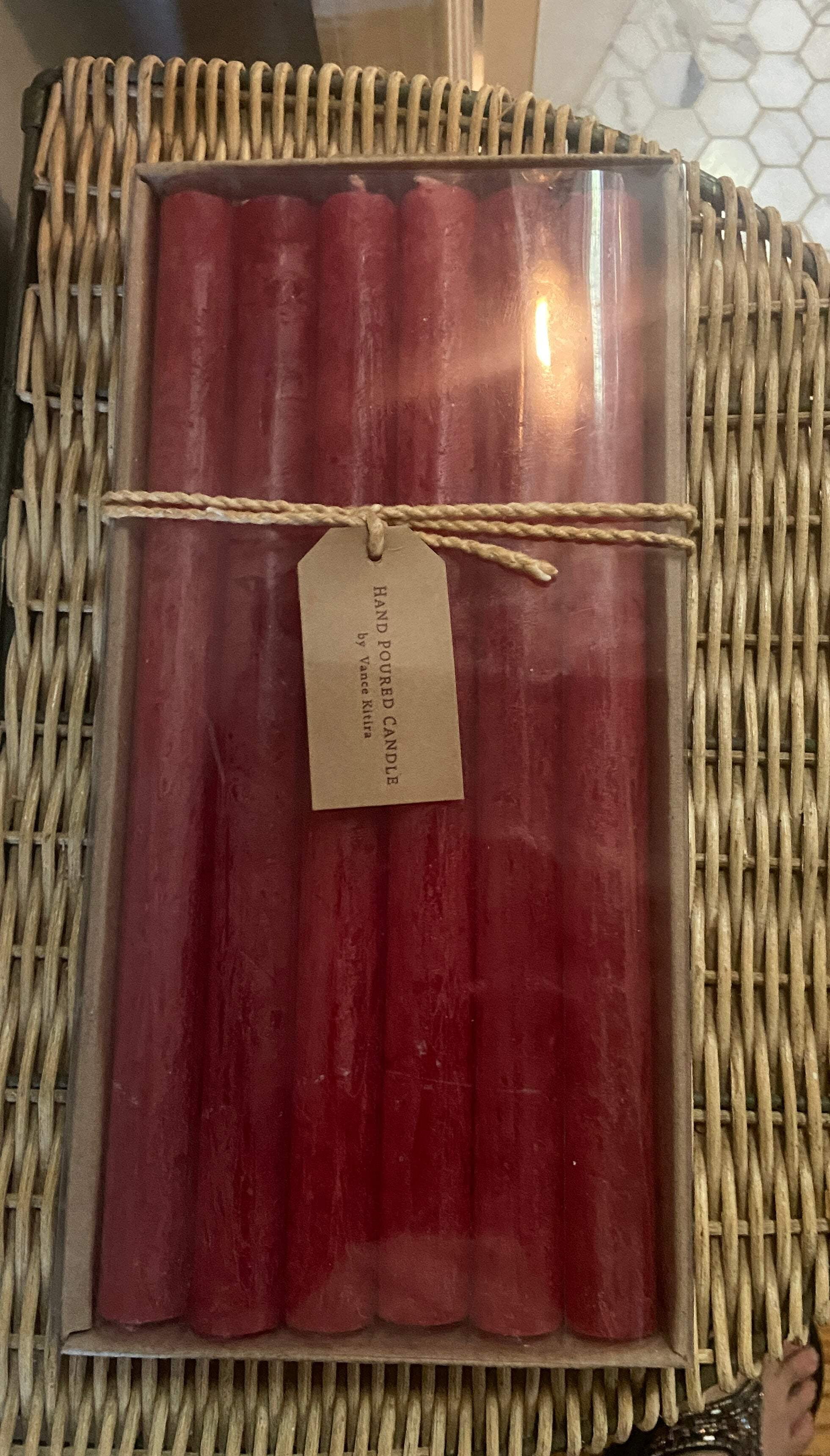 Red Giant Tapers Hand Poured 12 inch Unscented 6 Count - Walmart.com