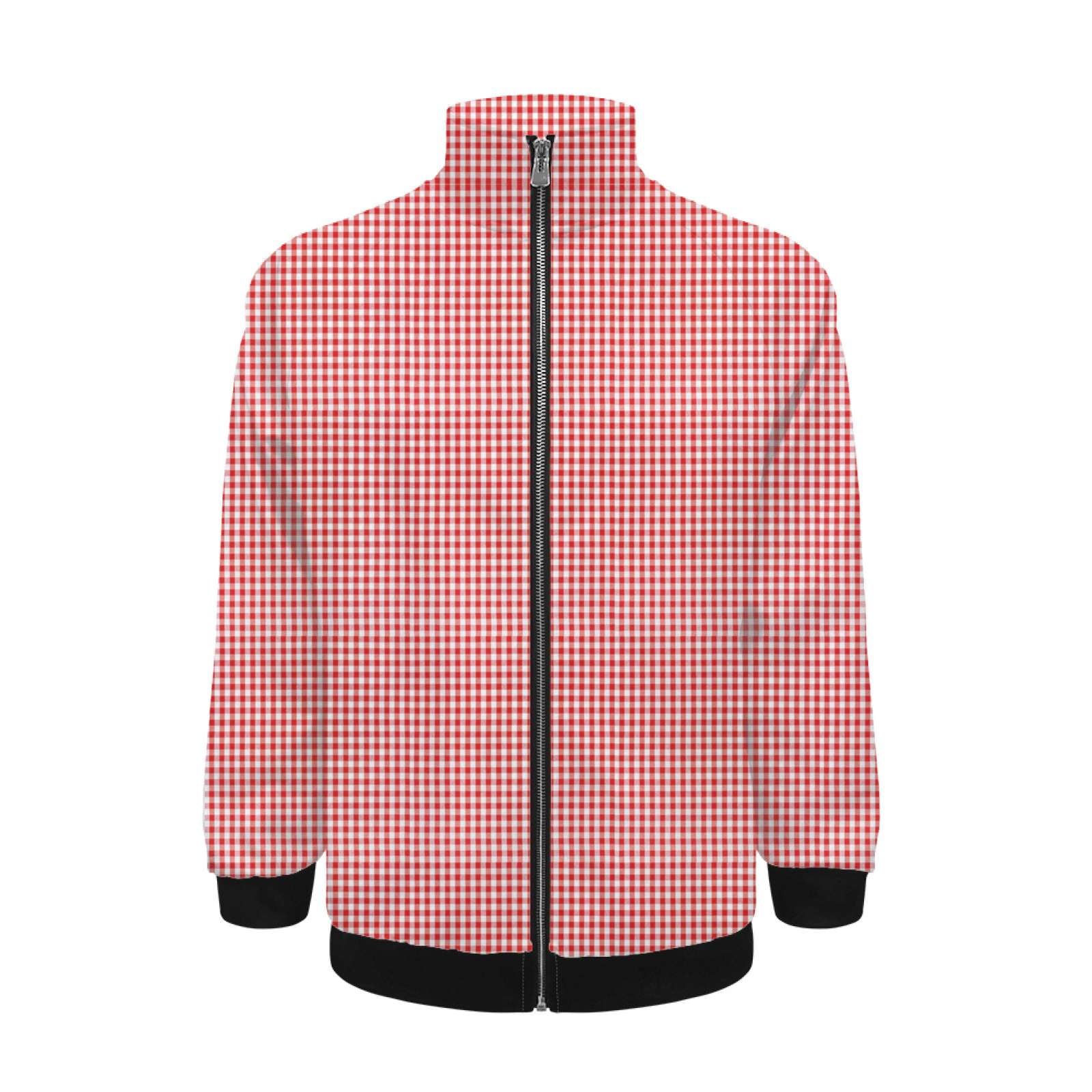 Red Gingham Check Jacket Men's Street Cool Long Sleeves Coat ...