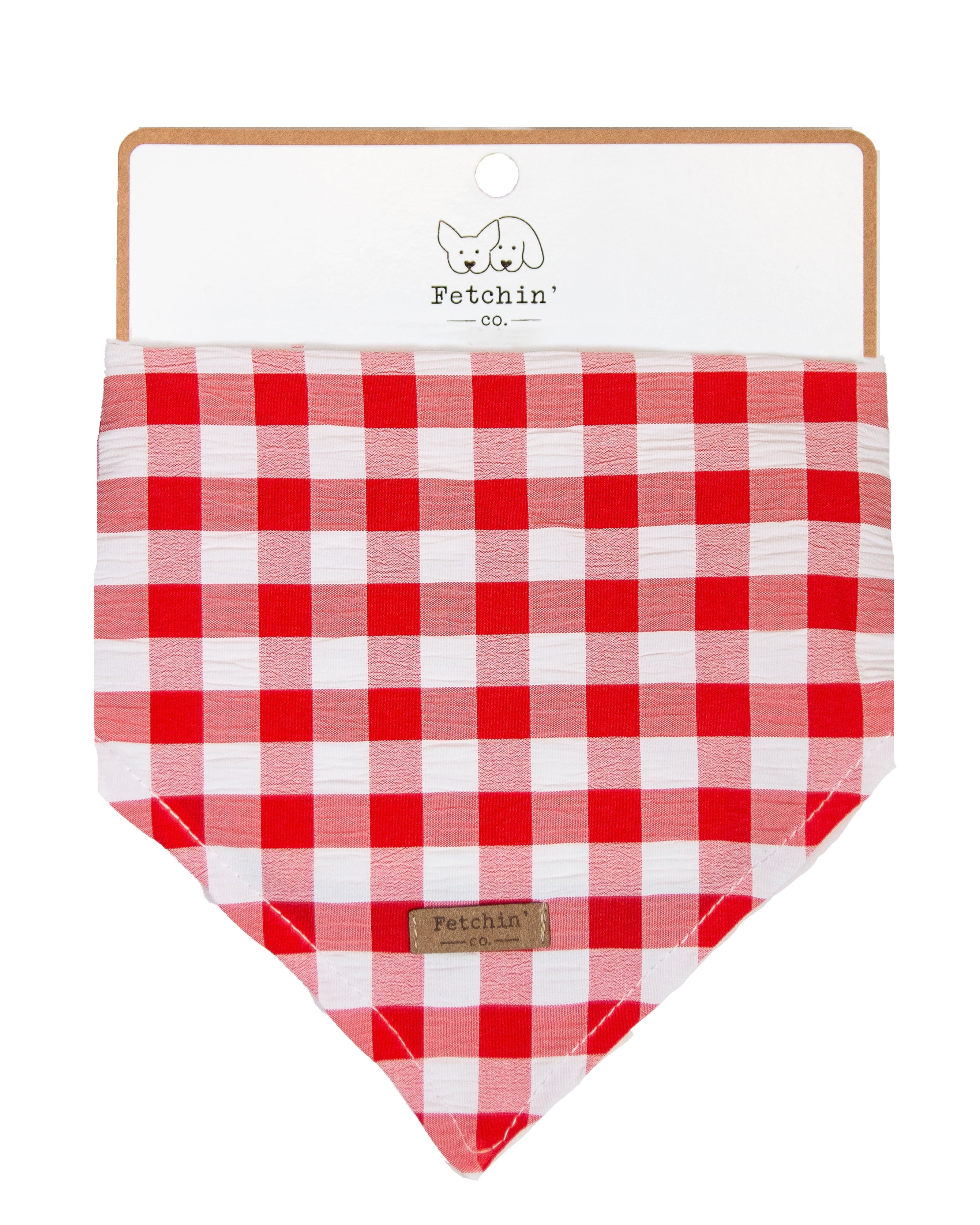 Red Gingham Dog Fun Small Polyester Bandana by Fetchin' Co - Walmart.com