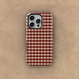 Red Gingham Pattern Soft Girl Aesthetic Phone Case for iPhone 11 12 13 ...