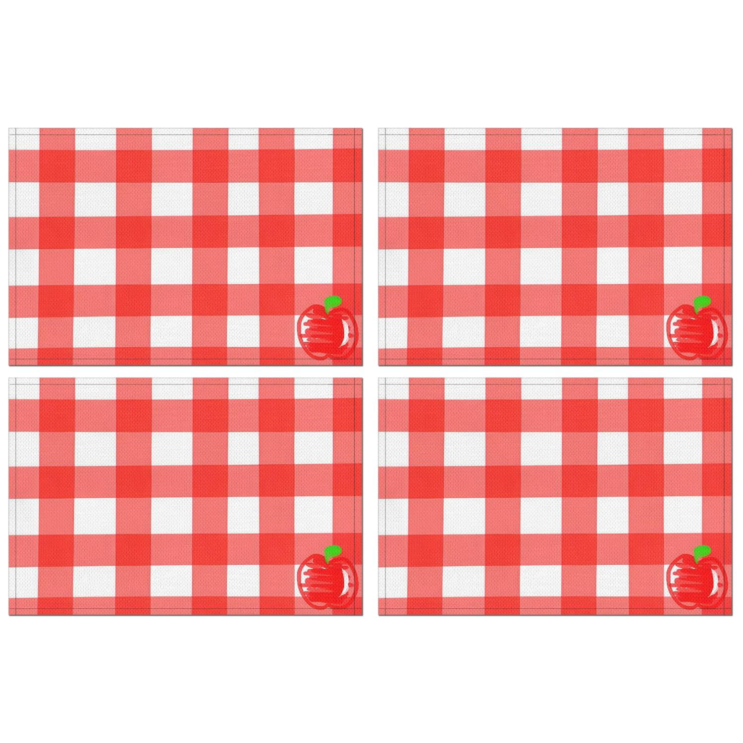 Red Gingham Placemat Red Gingham Colored Table Mat Dining Table Mats ...