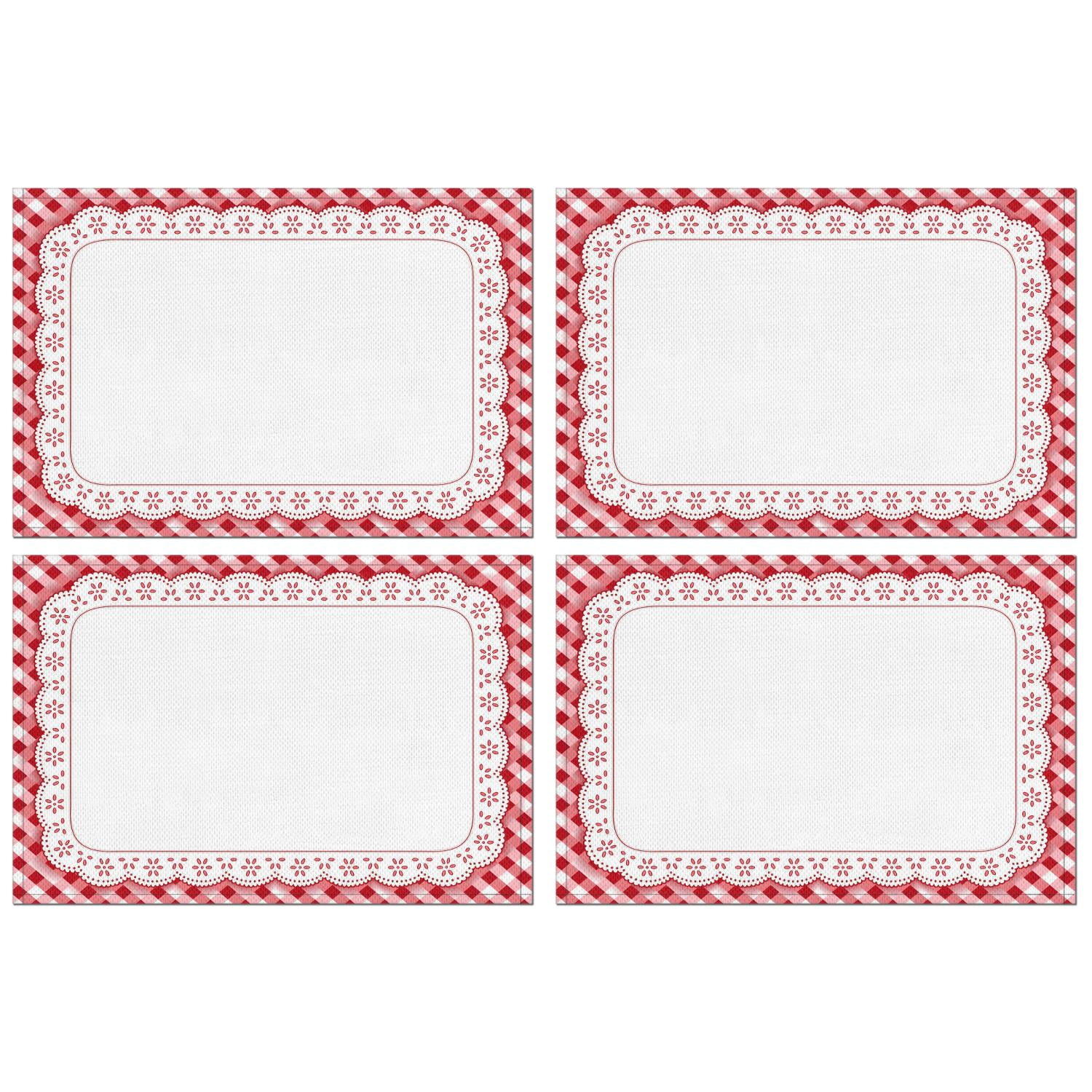 Red Gingham Placemat Summer Checkered Picnic BBQ Table Place Mat Dining ...