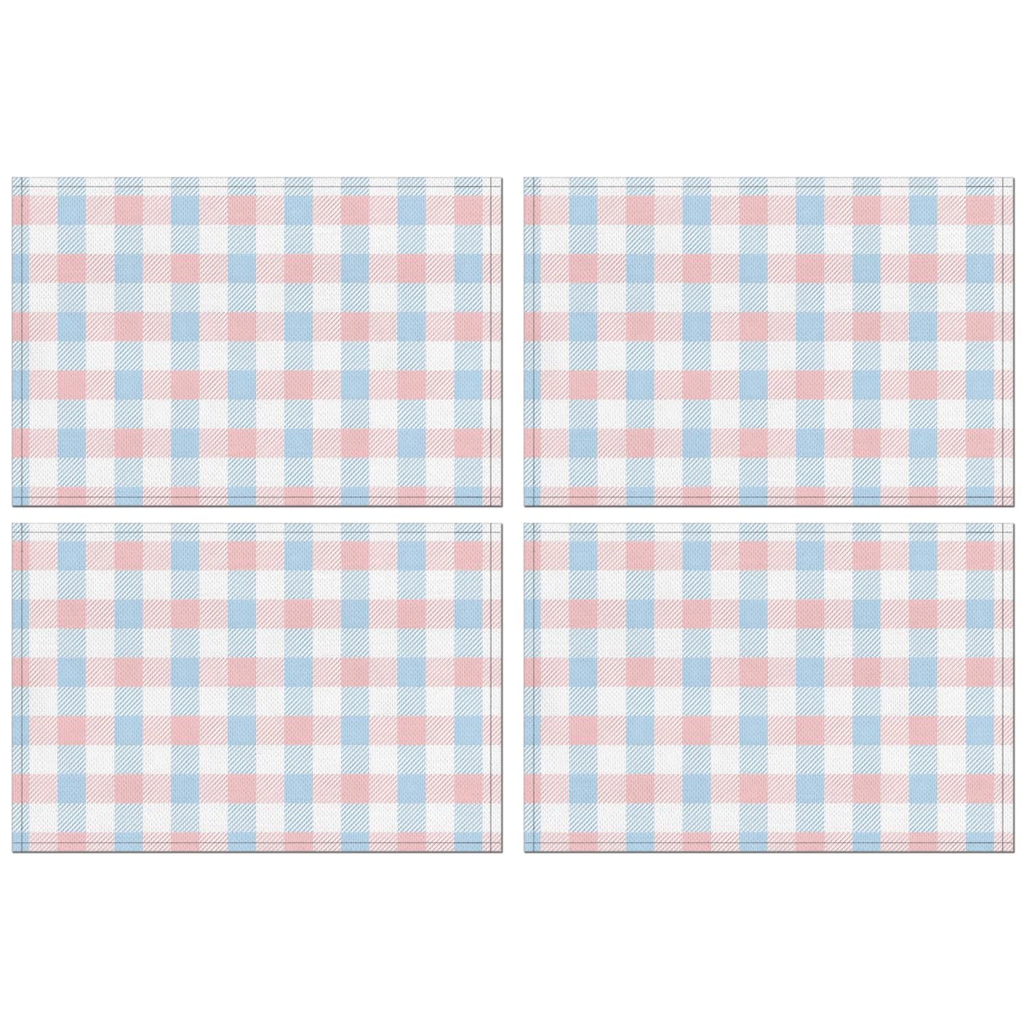 Red Gingham Placemat Summer Checkered Picnic BBQ Table Place Mat Dining ...