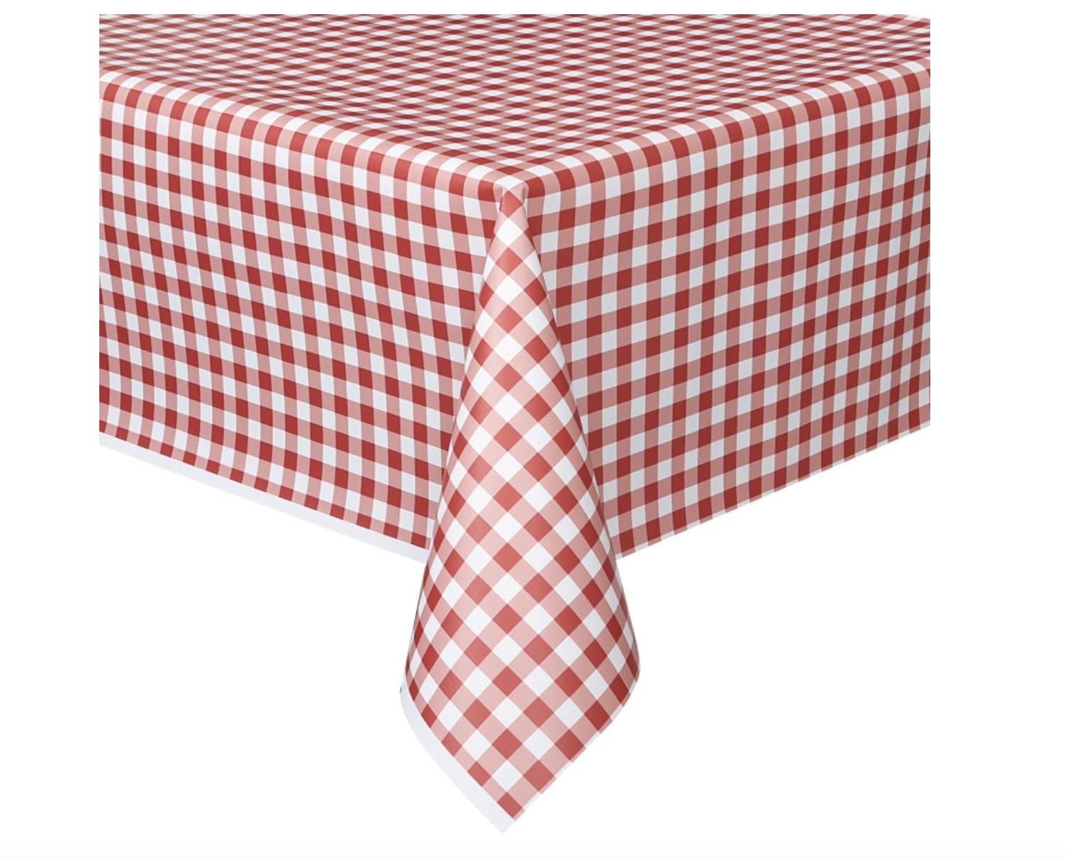 Red Gingham Plastic Tablecloth, 108" x 54" - Walmart.com