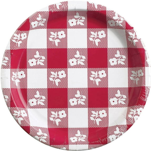 Red Gingham Plates, 25pk - Walmart.com