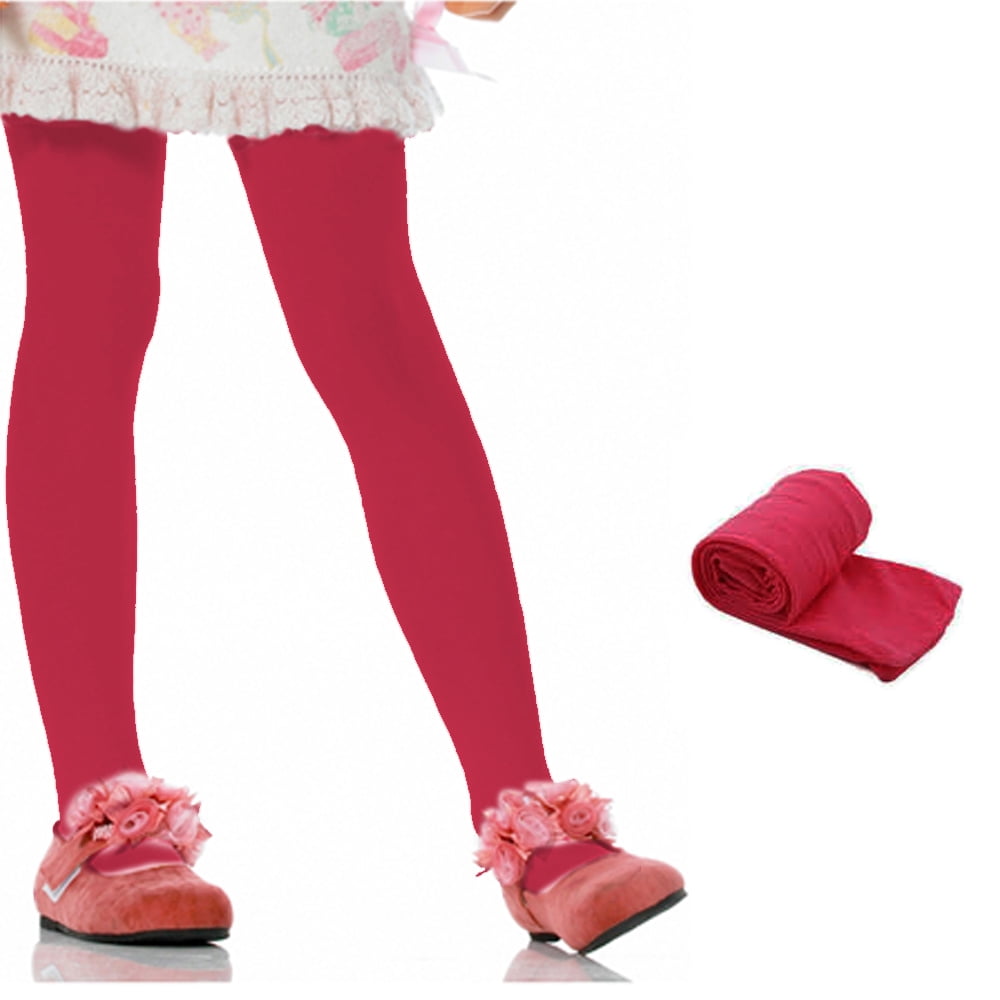 Red Girls Kids Footed Tights Dance Stockings Pantyhose Ballet Colors ...