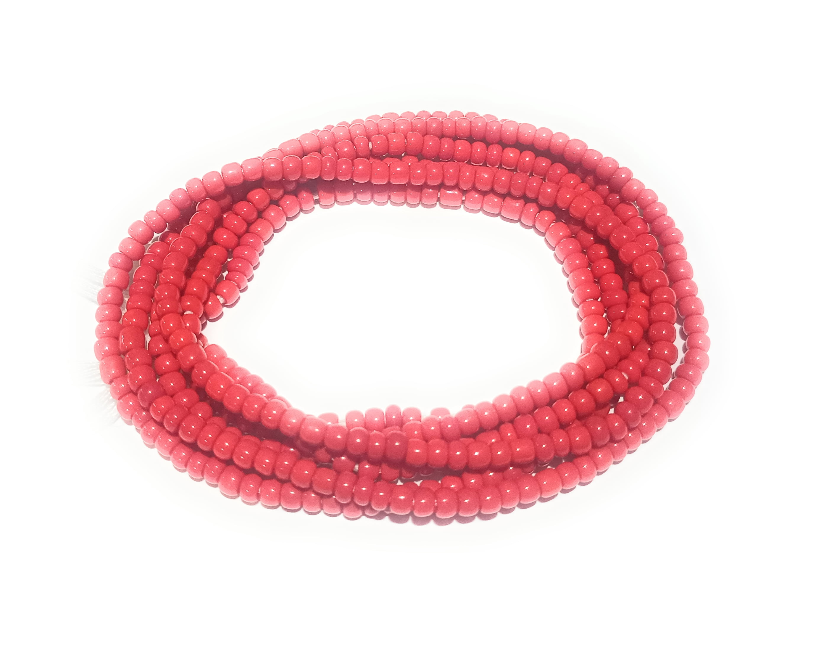 Red Glass Waist Beads, Authentic Tie-on Cotton Strand Body Beads ...