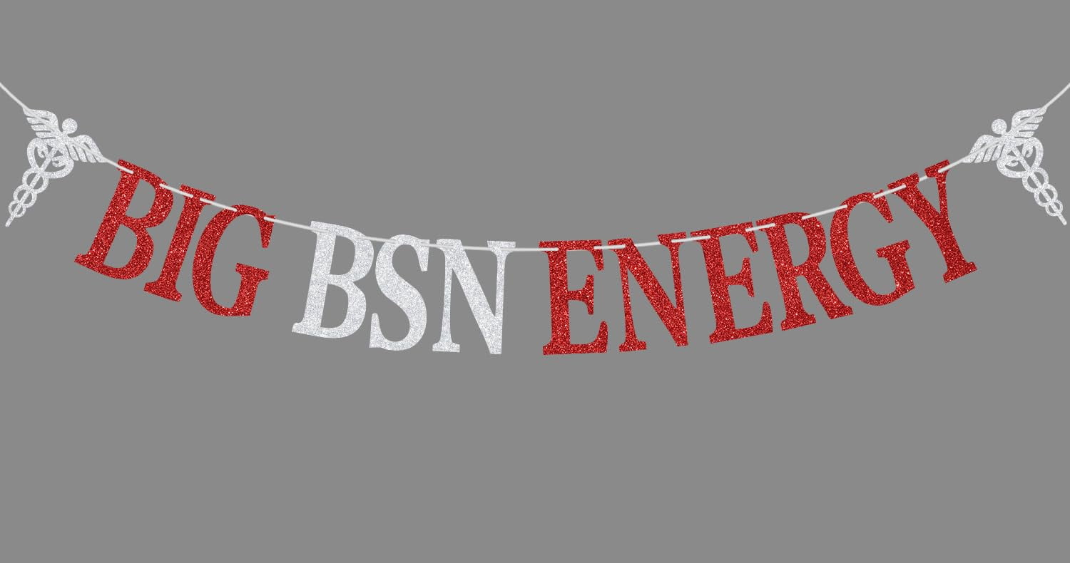 Red Glitter Big BSN Energy Banner, BSN Class of 2024/So Proud of You ...