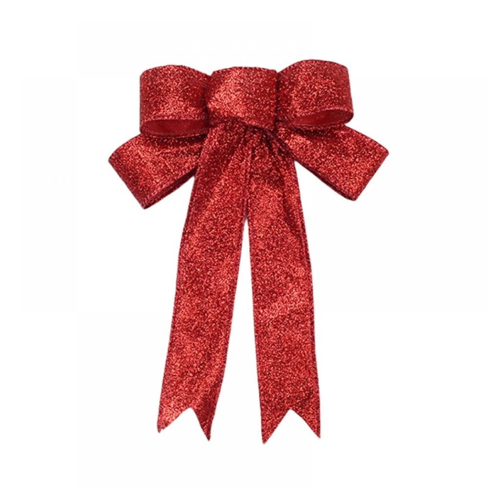 Walmart Red Glitter Christmas Bows, 9x9 Inches, Waterproof, for Wreath ...