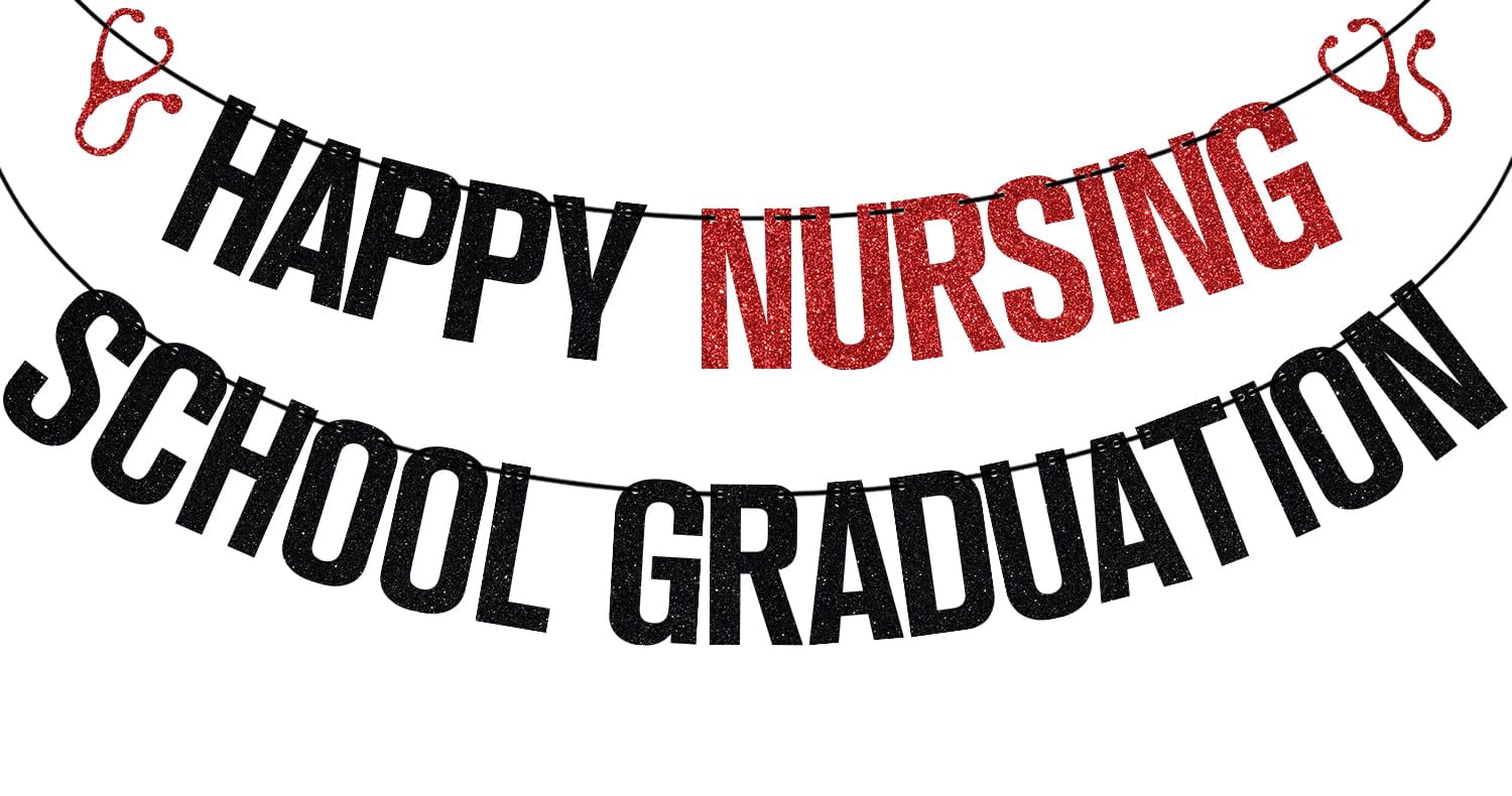 Red Glitter Happy CORNET Nursing School Graduation Banner, Nursing ...