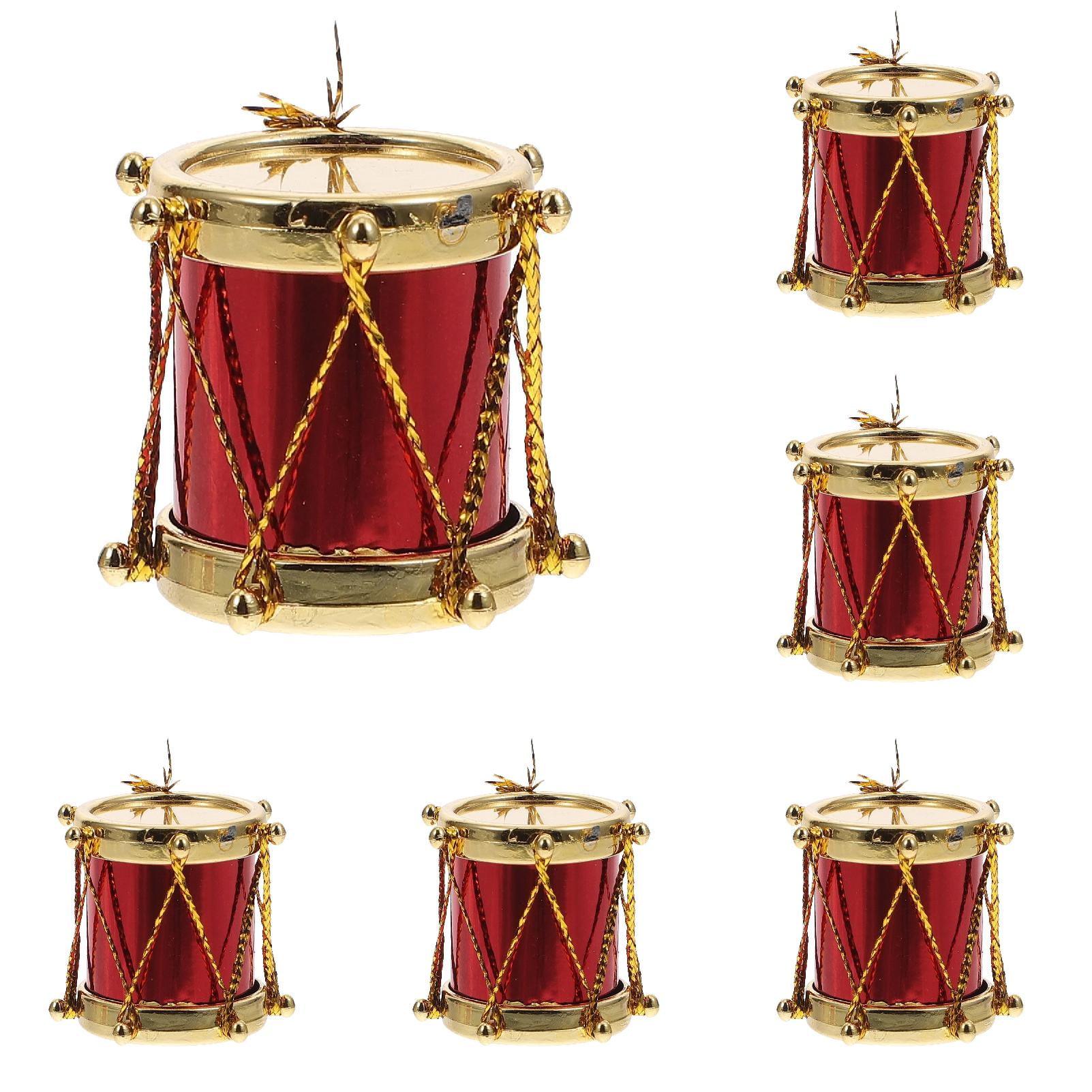 Red Glitter Mini Drum Christmas Tree Decorations, Desktop Instruments ...