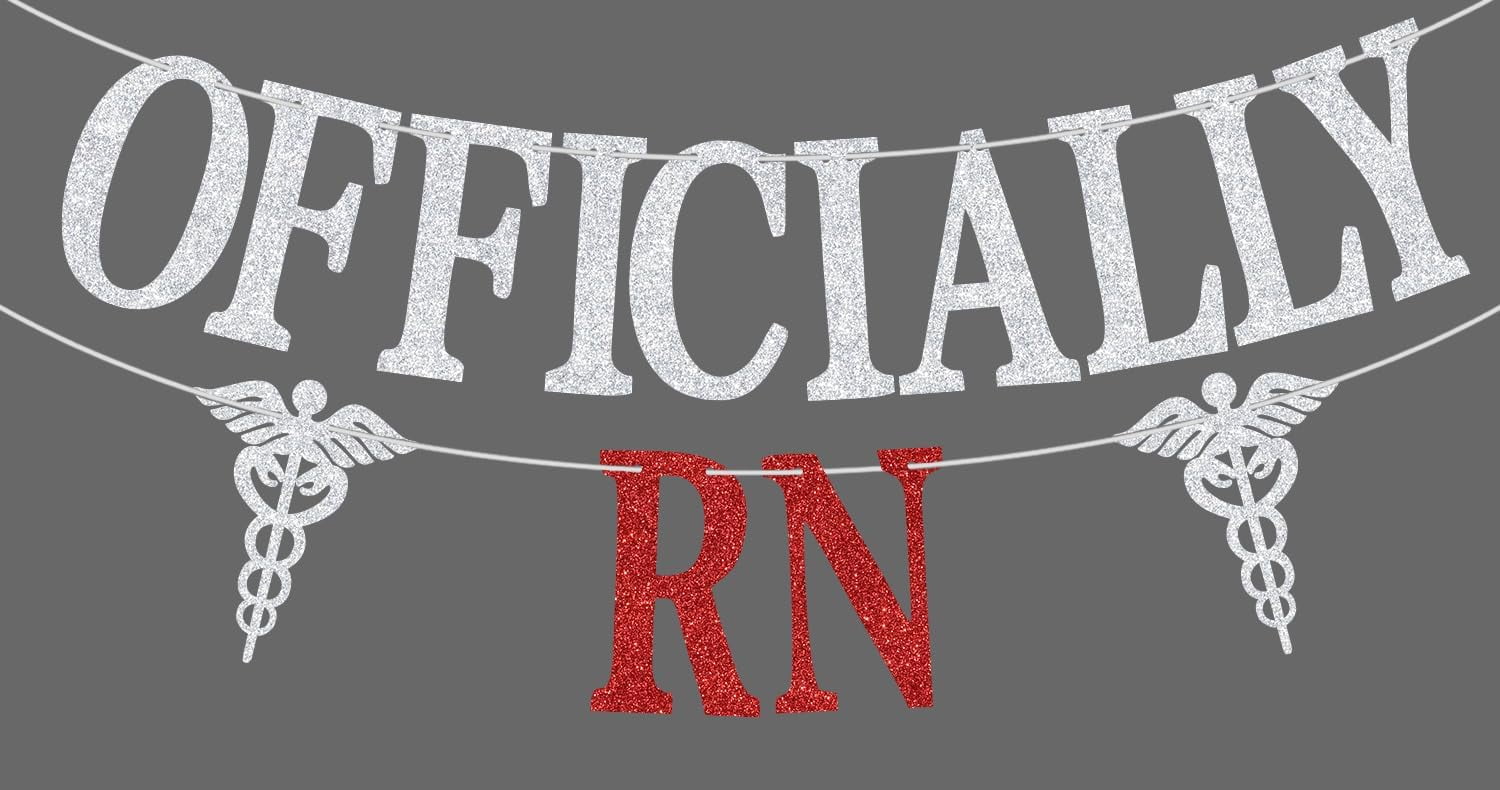 Red Glitter Officially RN Banner, RN Class of 2025/Nursing School ...