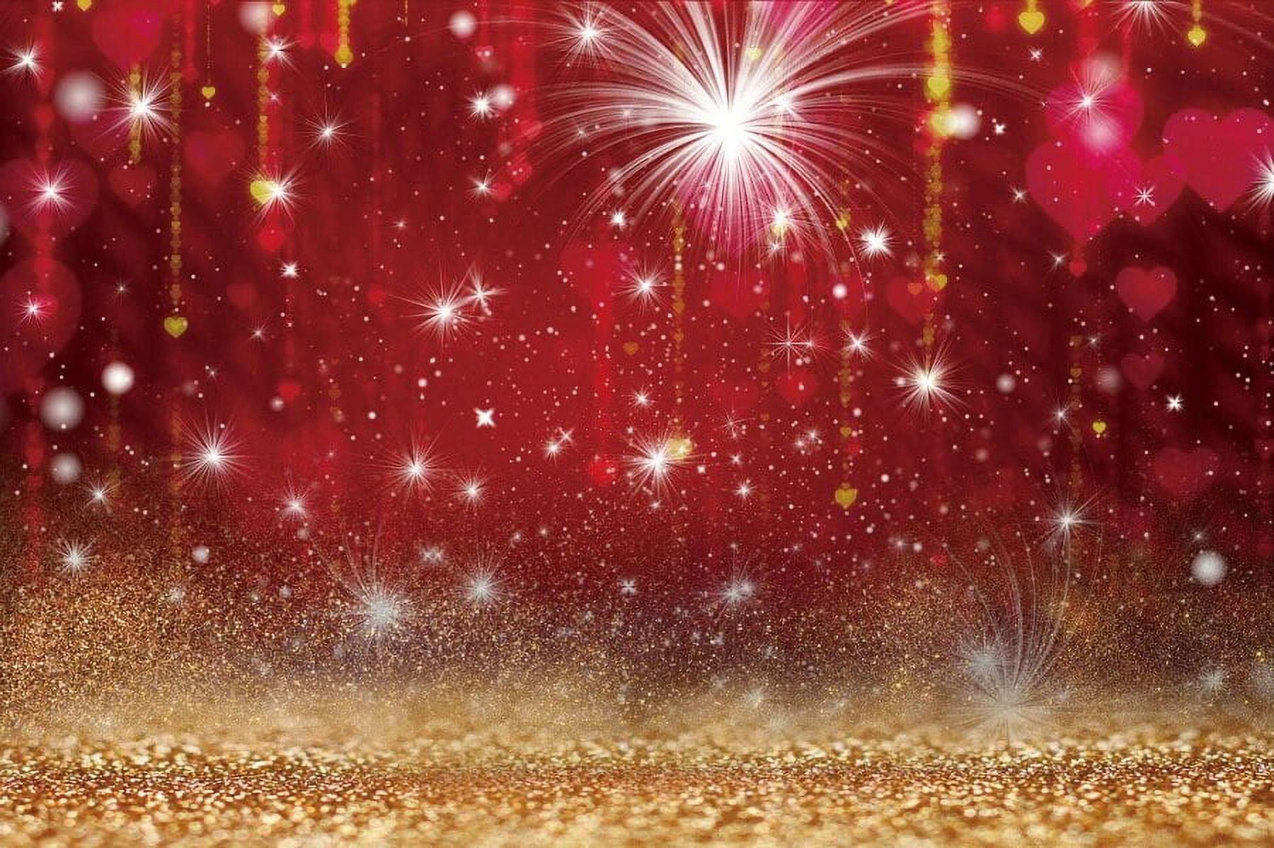 Red Glitters Light Bokeh Sweet Love Heart Backdrop Wedding Valentine's Day Party Decor Portrait ...