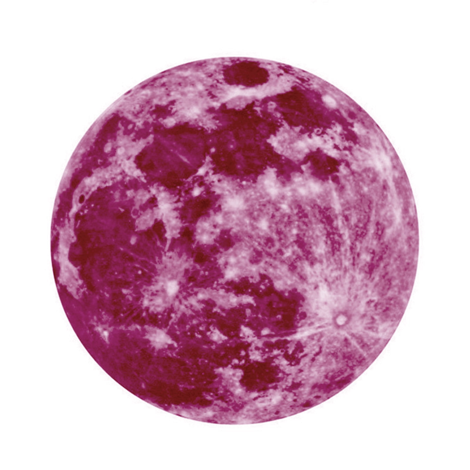 Red Glow In The Dark Lunar Moon Wall Sticker Decal - 40 Inch Large Size ...