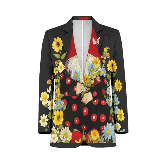Red Gnome Hippie Flowers Ladybugs Customized Men's Suits full man Shawl ...