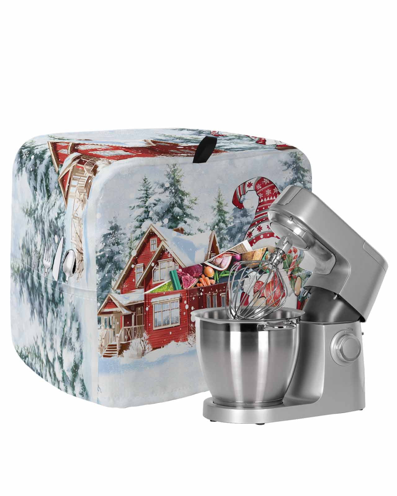 Red Gnomes Christmas Stand Mixer Dust Cover with Storage Pocket ...