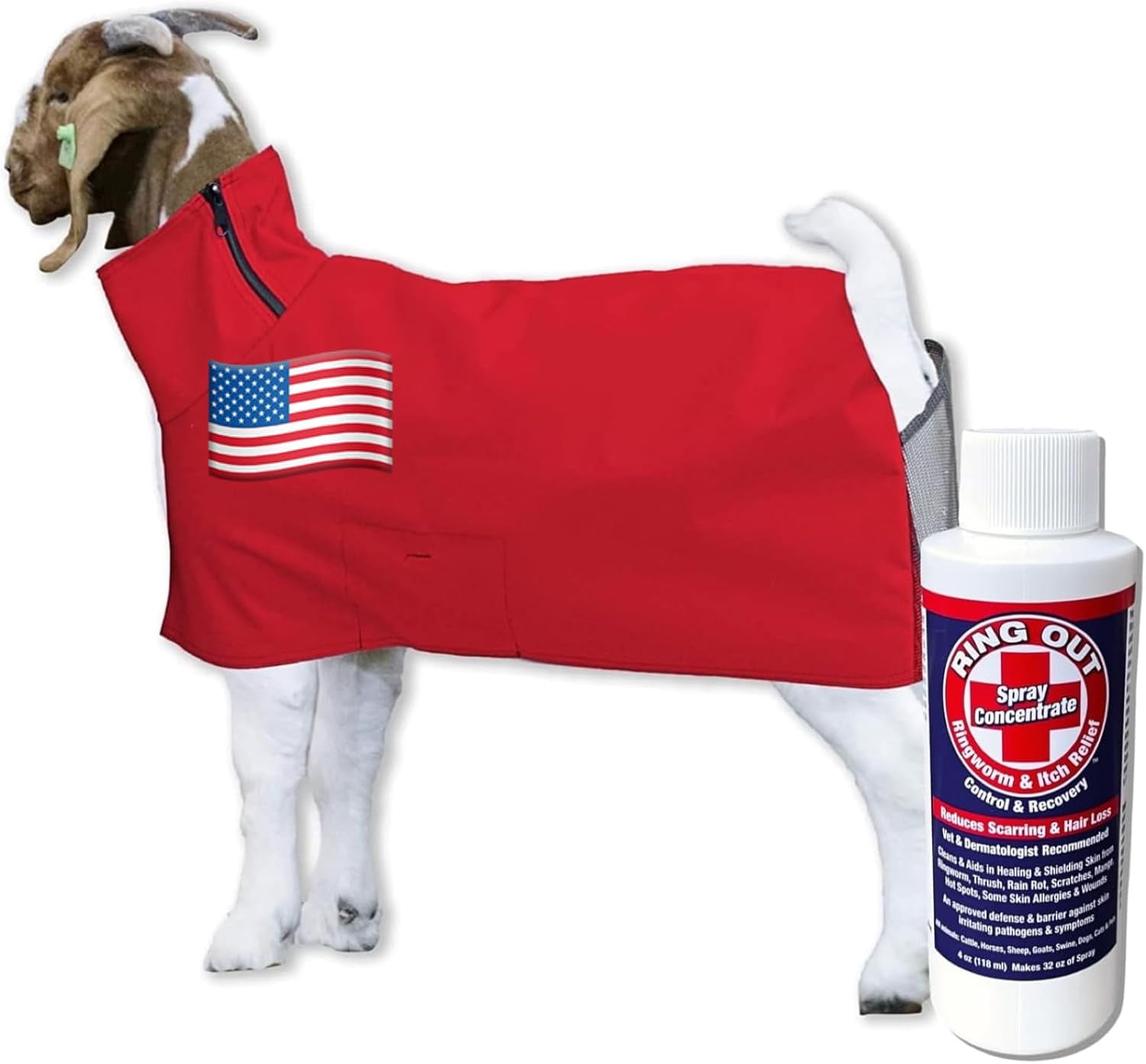 Red Goat Blanket Nylon with Mesh Butt for Show Goats - Livestock ...