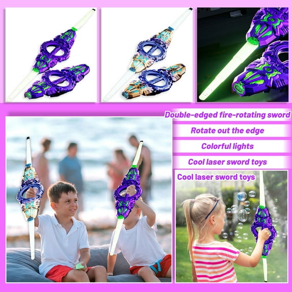 Red Gold Blue Double-Edged Fire Spin Sword Telescopic Lightsaber ...