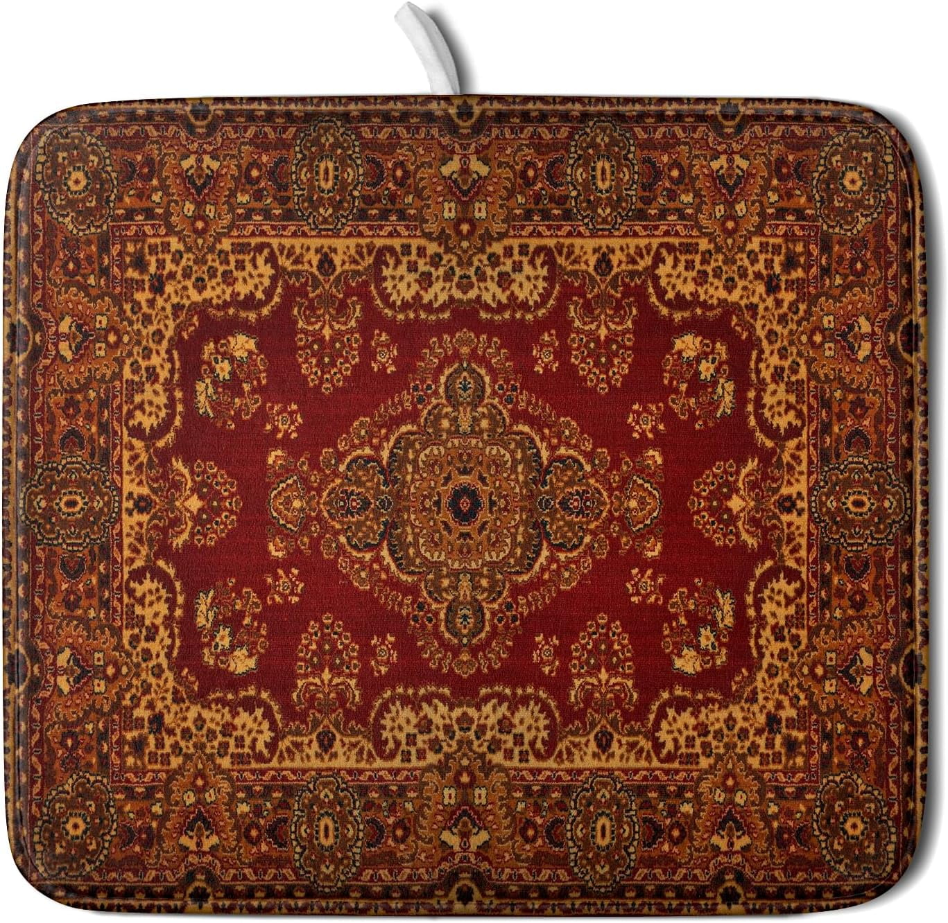 Red Gold Boho Dish Drying Mat For Kitchen Counter Bohemian Vintage ...