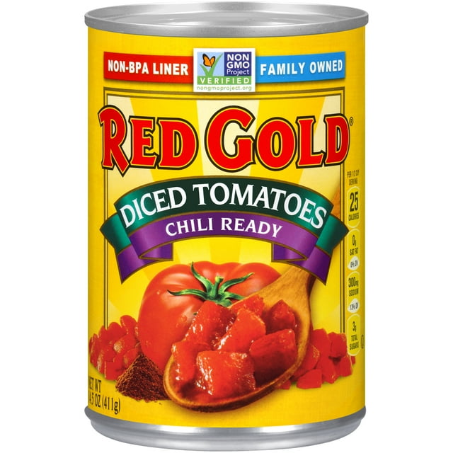 Red Gold Chili Ready Diced Tomatoes, 14.5 oz Can, Non-GMO, Kosher ...