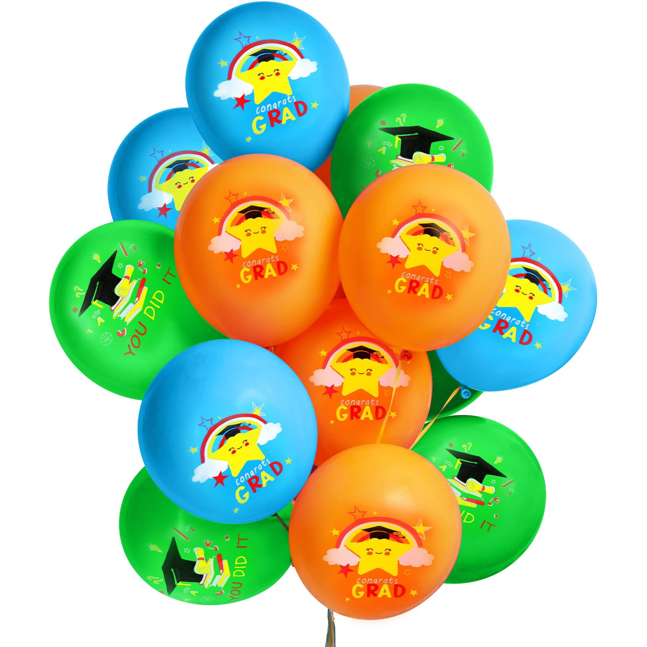 Red & Gold Giant Congrats Balloons - 30 Inch Graduation Decorations for ...