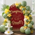 Red Gold Graduation Cap Arch Backdrop Cover, 6.6FT, Sequins Light ...