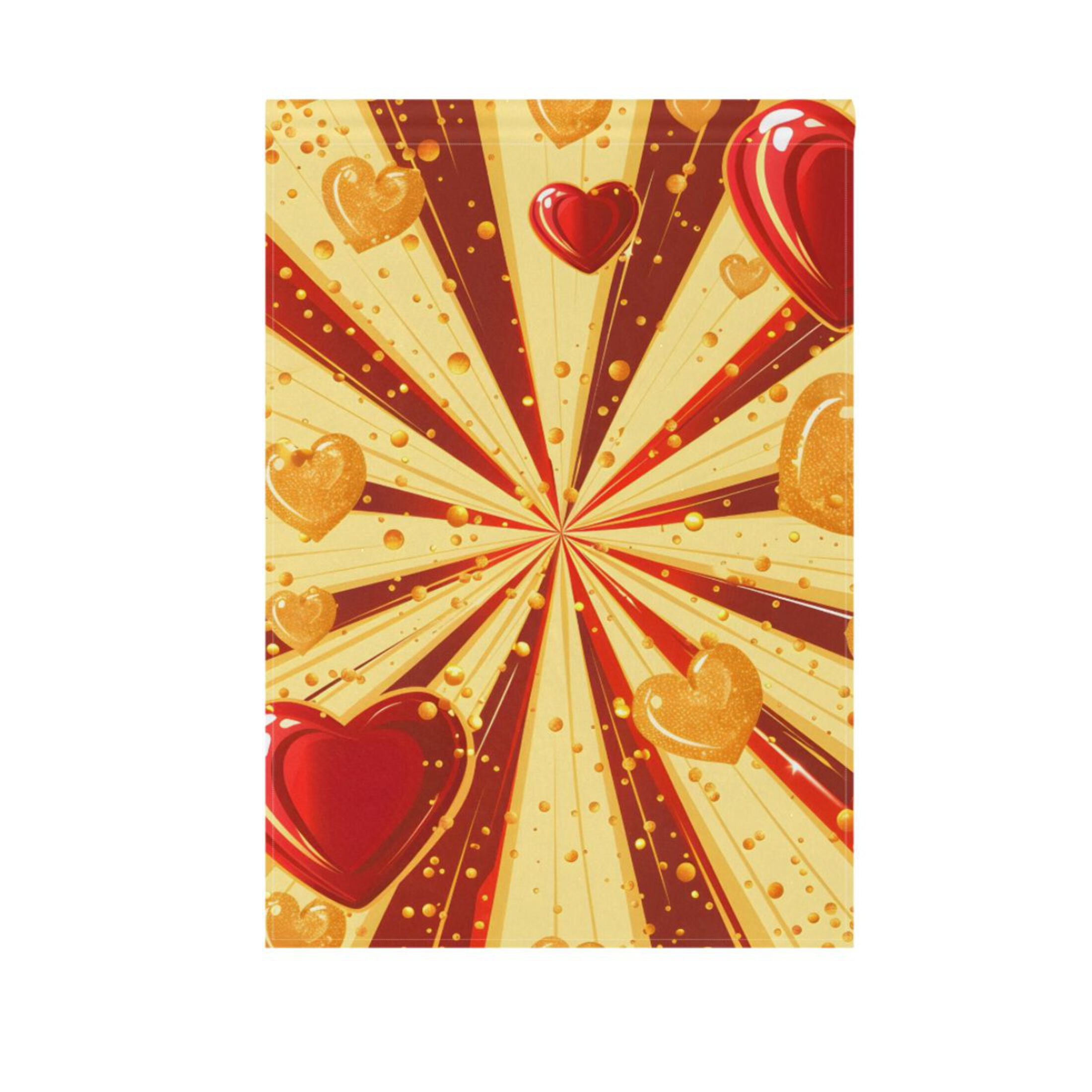Red Gold Hearts and Ray Garden Flag 28"x40" Double-Sided Yard Flags for ...