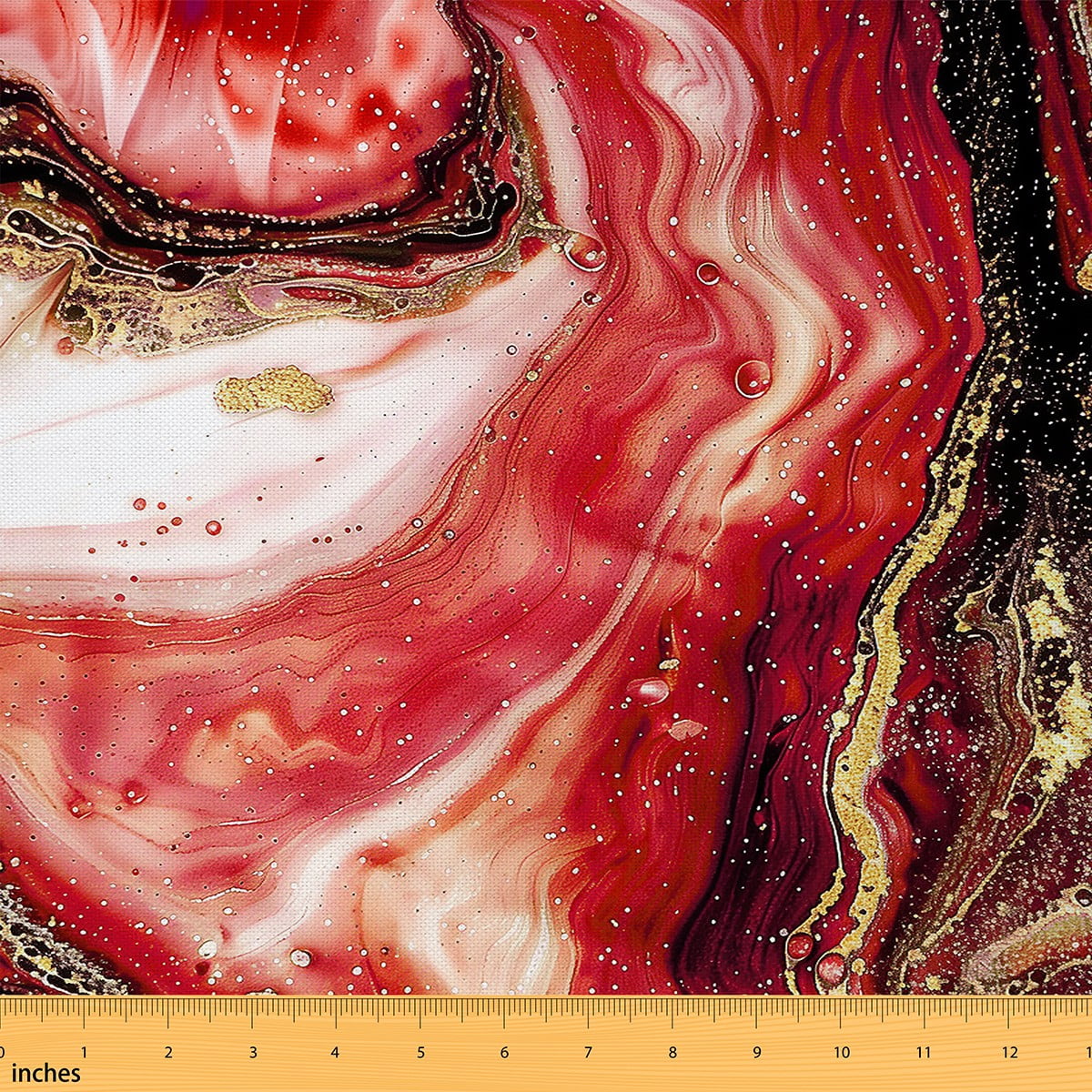 Red Gold Marble Upholstery Fabric,Ombre Watercolor Decorative Fabric ...