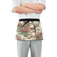Red Gold Peony Waist wrap apron Adjustable service half apron for ...