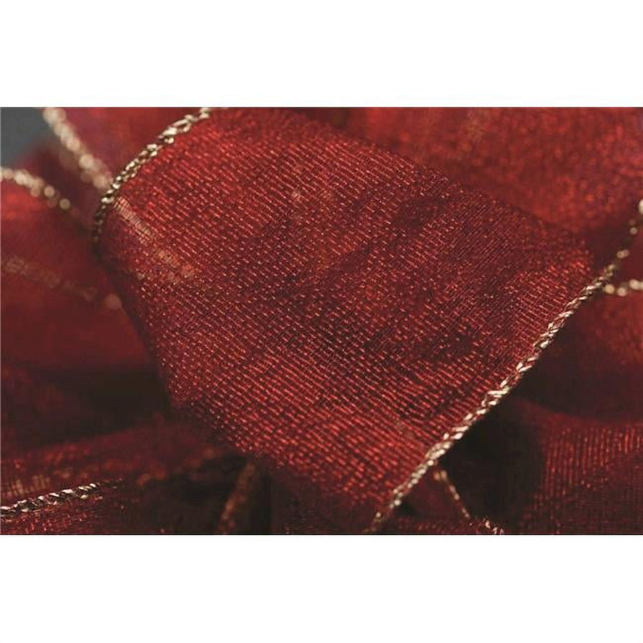 Red & Gold Sheer Frost Wired Ribbon - Walmart.com