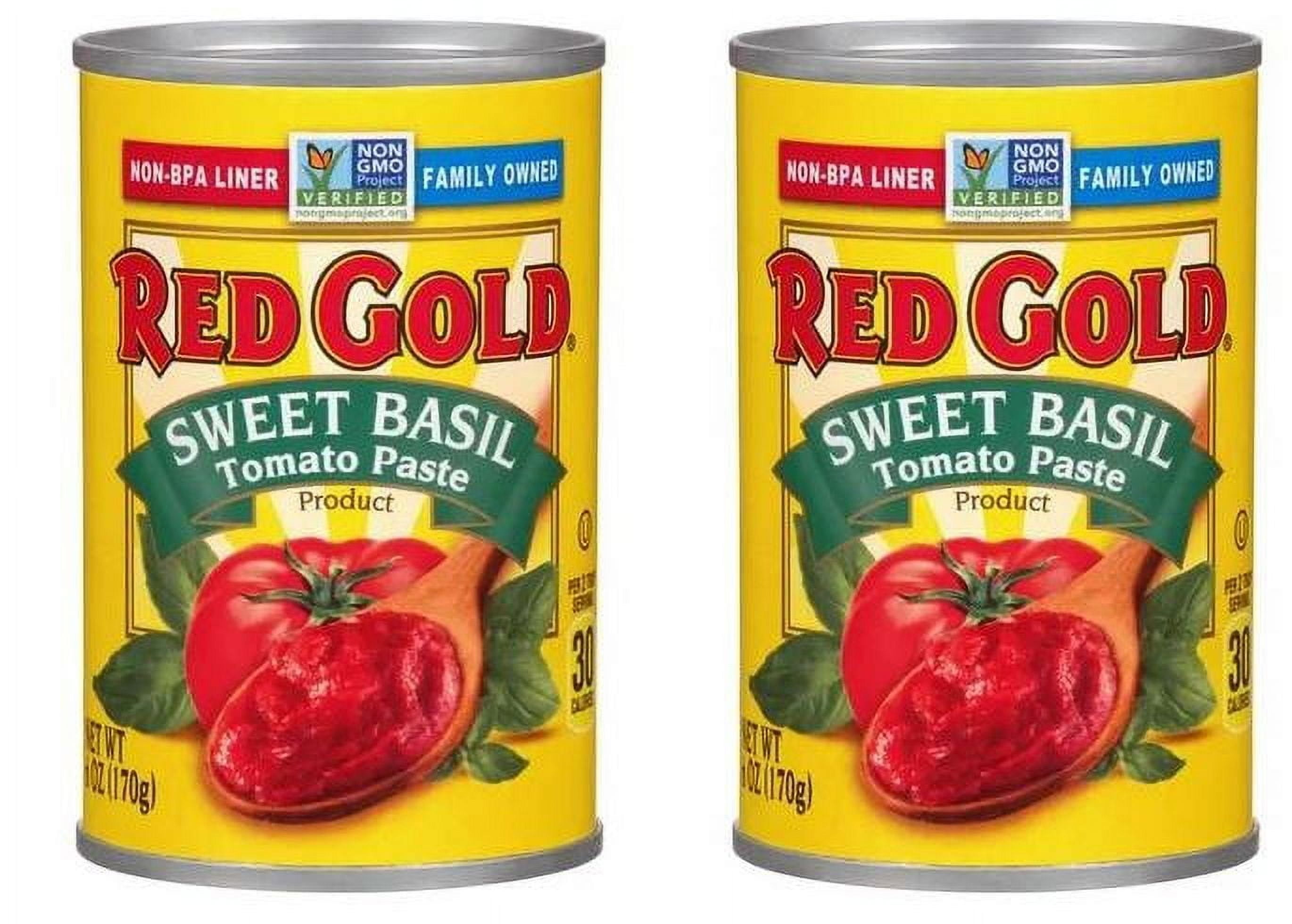 Red Gold Sweet Basil Tomato Paste, Pack of 2, Bundled with V2U Utensil ...