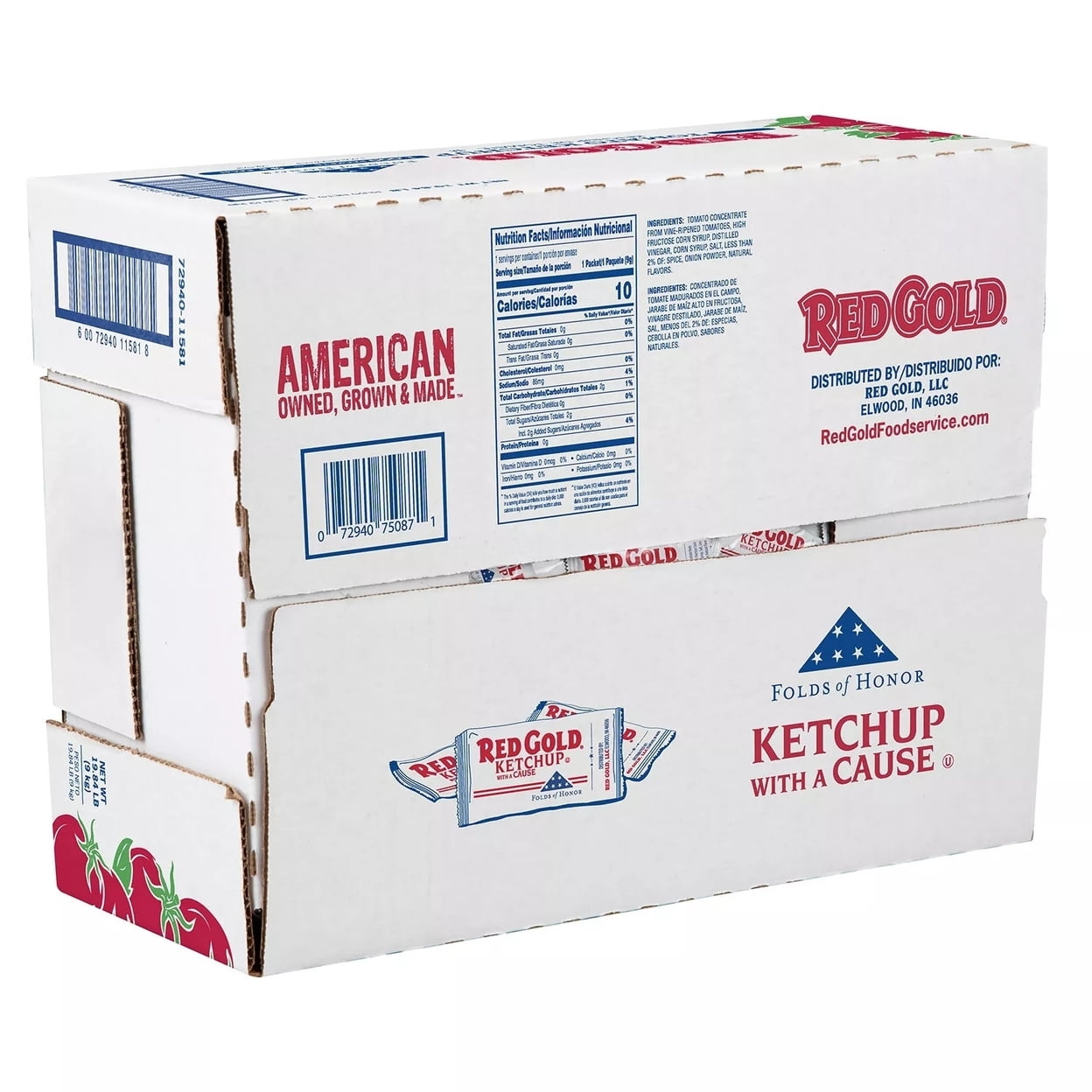 "Red Gold Tomato Ketchup Single-Serve Packets, 1,000 Count, 21.8 lb, 12 ...