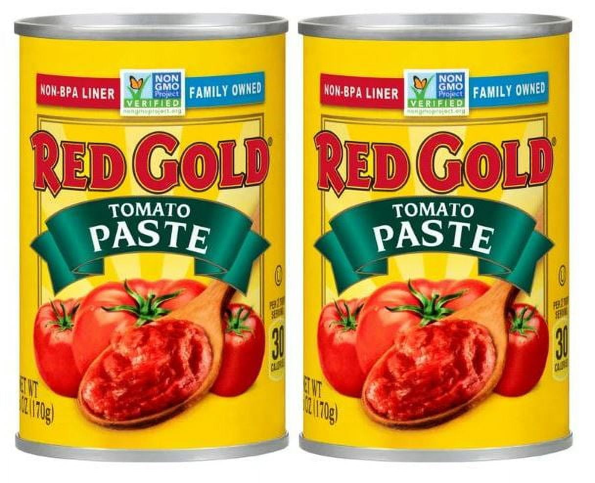 Red Gold Tomato Paste, 6 oz Can, Pack of 2, Bundled with V2U Utensil ...