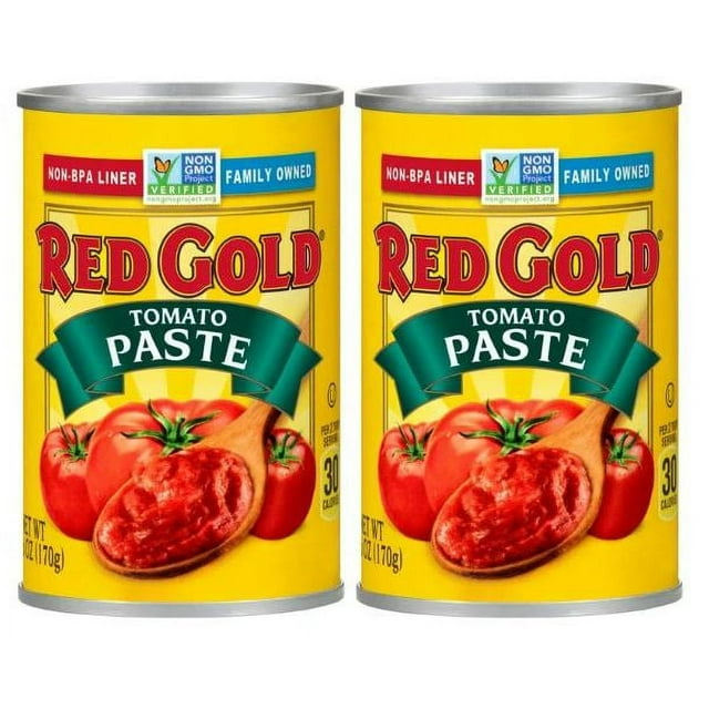 Red Gold Tomato Paste, 6 oz Can, Pack of 2, Bundled with V2U Utensil ...