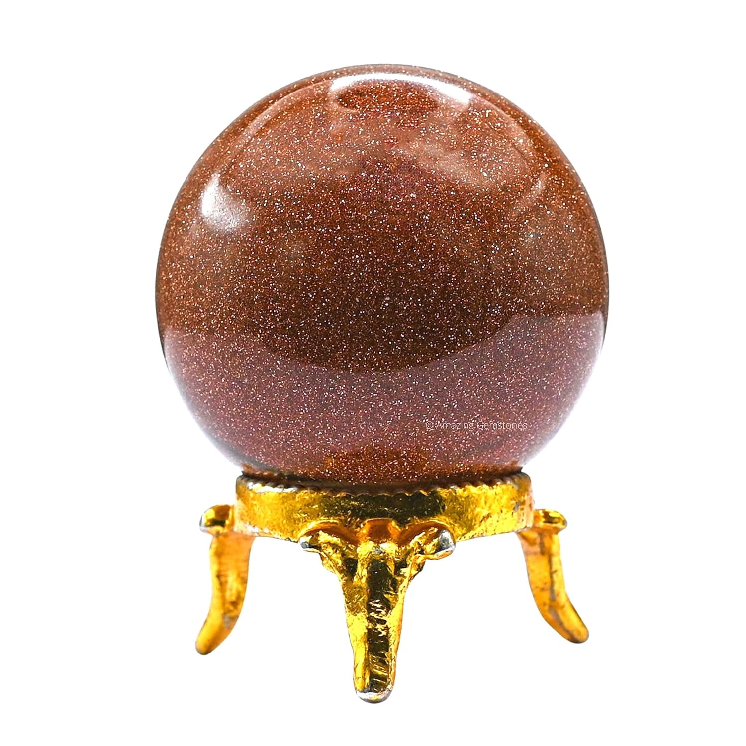 Red Goldstone Crystal Ball Sphere 1.5" Inches - Walmart.com