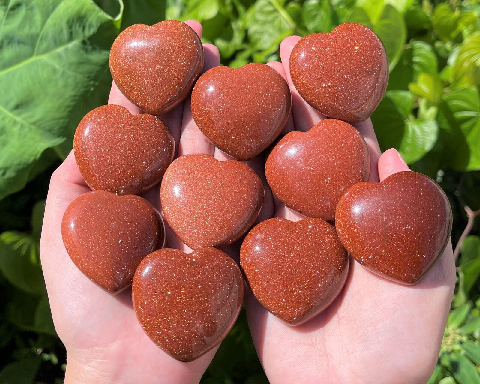 Red Goldstone Heart Stone LARGE 1.75" Natural Polished Goldstone ...