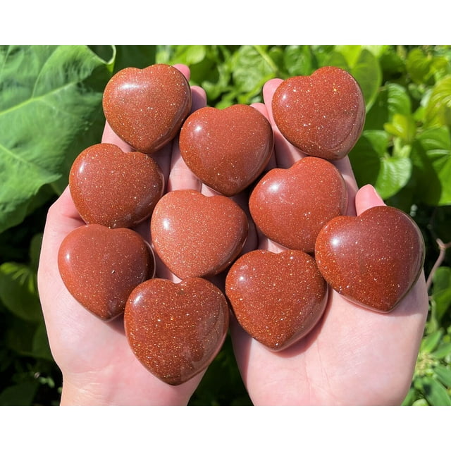 Red Goldstone Heart Stone LARGE 1.75" Natural Polished Goldstone ...
