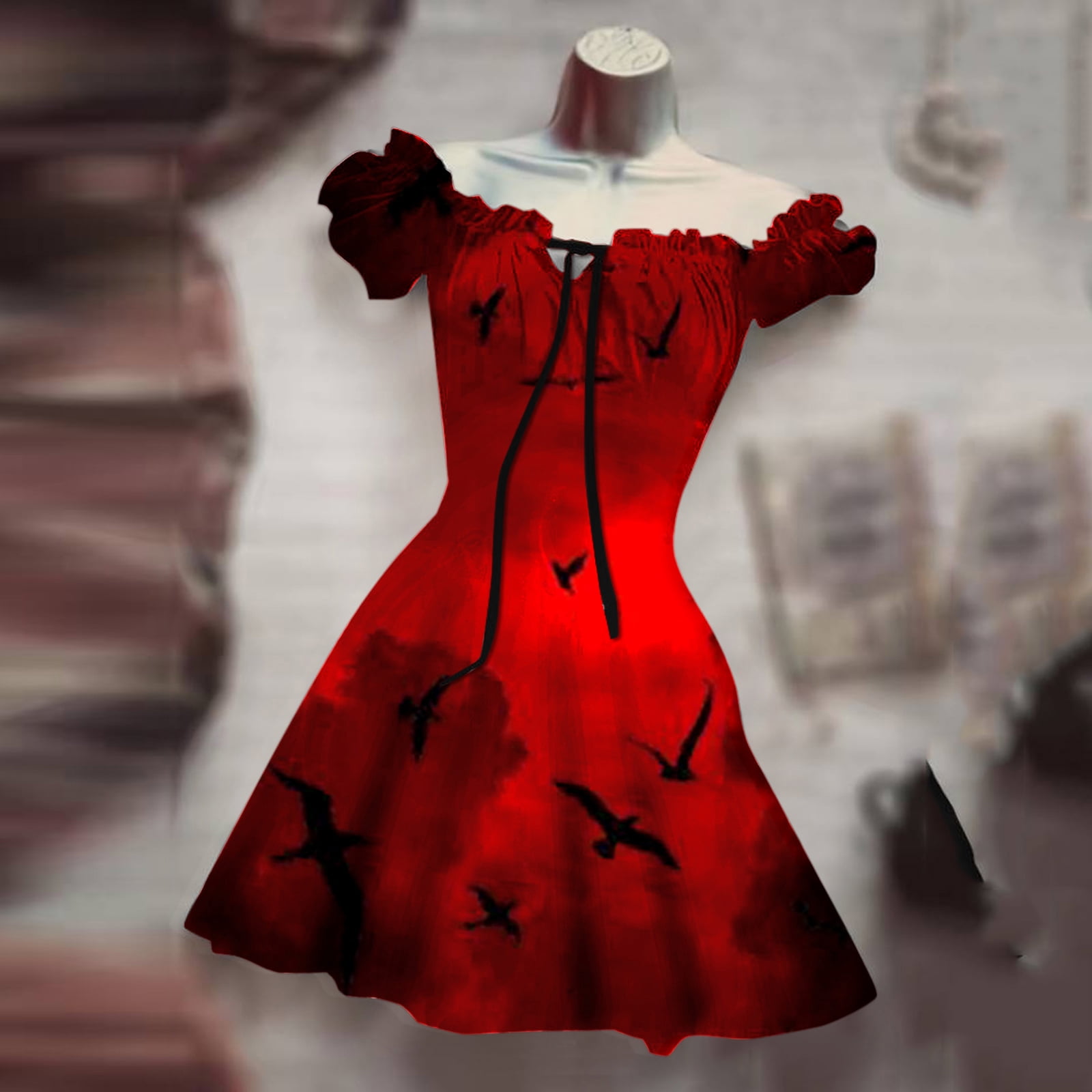 Red Gothic Horror Blood Ghost Halloween Pumpkin 3D Print Costume Y2K ...