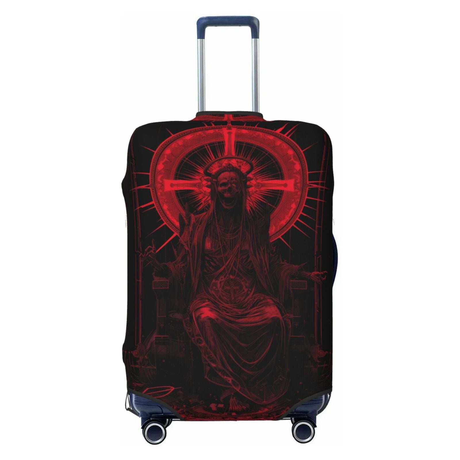 Red Gothic Skeleton Throne Luggage Cover for Travel Business Trip ...