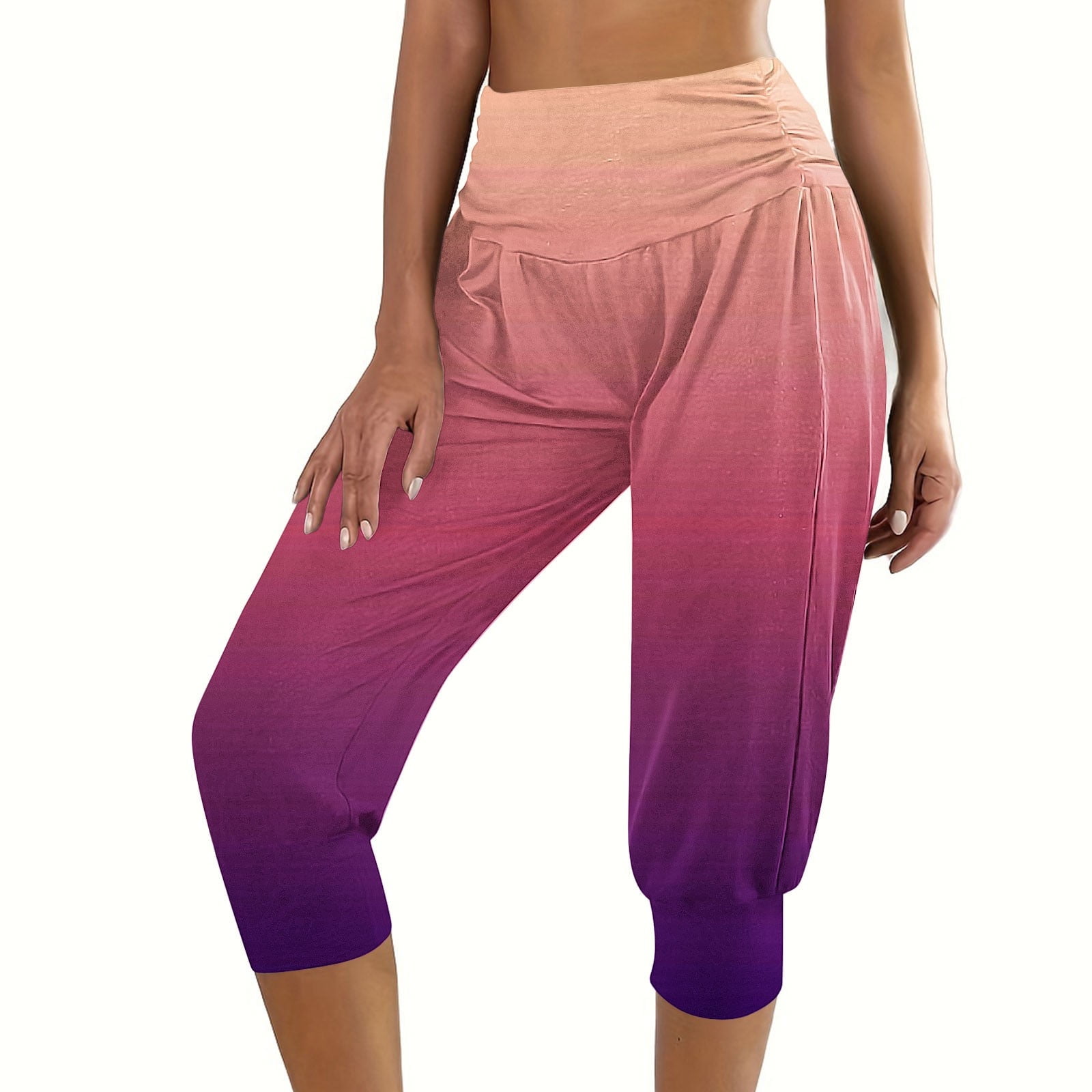 Red Gradient Loose Fit Pants for Ladies Fall Summer Sport Athletic Yoga ...