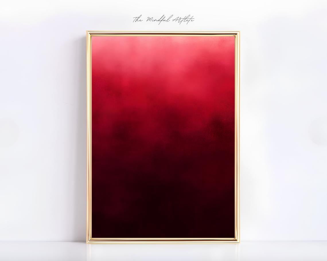Red Gradient Print Abstract Print Burgundy Rothko Style Contemporary ...