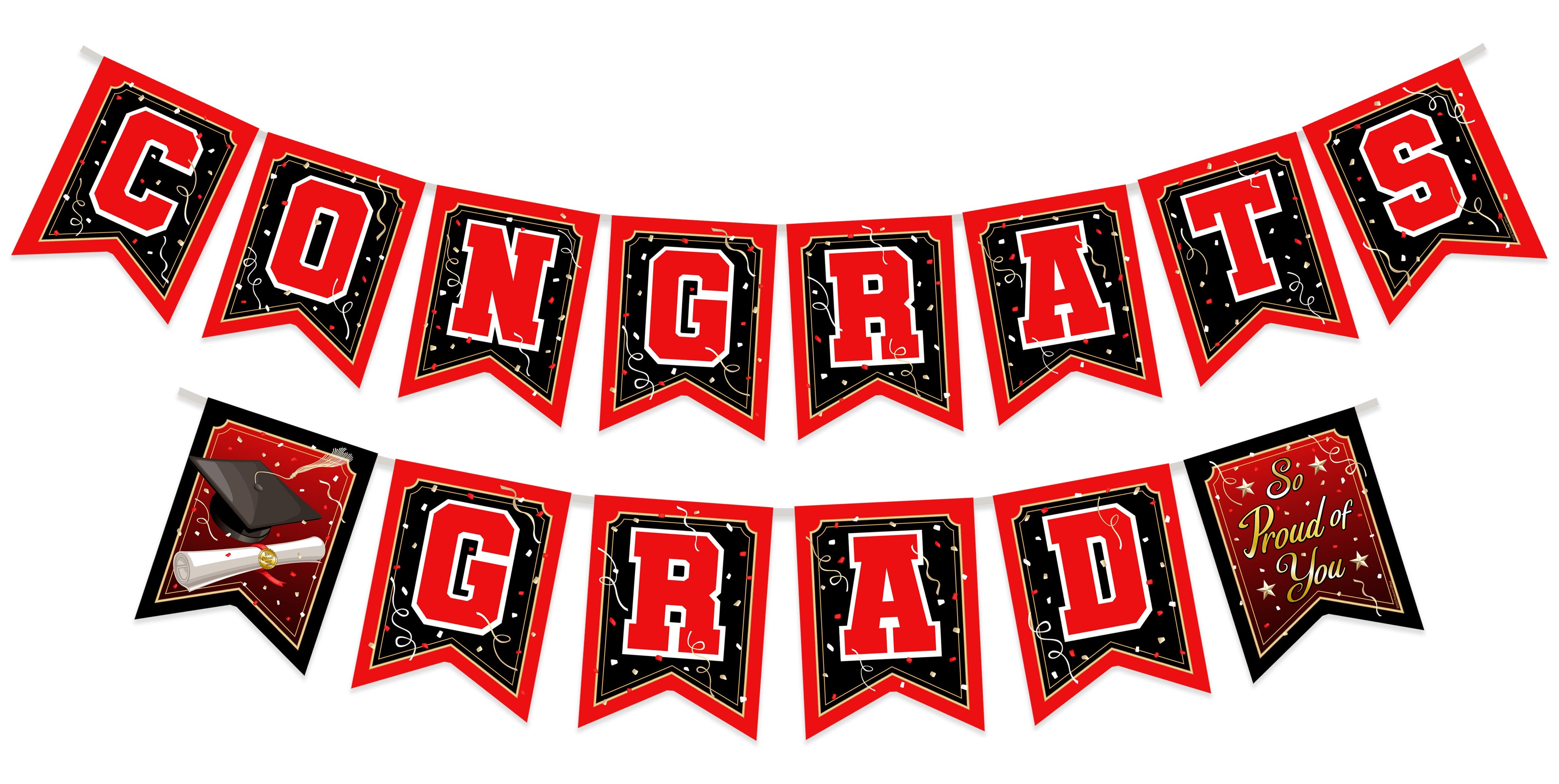 Red Graduation Banner - Red Graduation Party Decorations - Walmart.com